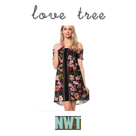 Love Tree | Dresses | Love Tree Off Shoulder Floral Dress Nwt | Poshmark